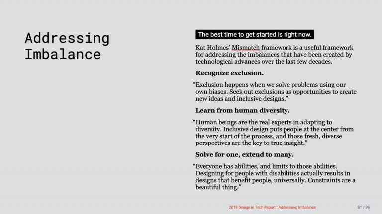 Design in Tech Report 2019 | Section 6 | Addressing Imbalance – John ...